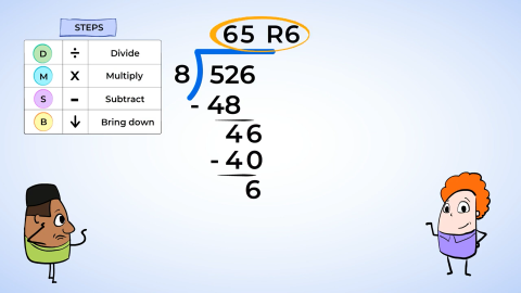 MightyOwl - Long division - borrowing the neighbor to the right