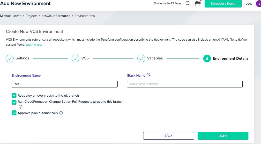 Deploy Amazon Elastic Container Service Aws Ecs With Cloudformation Env0 