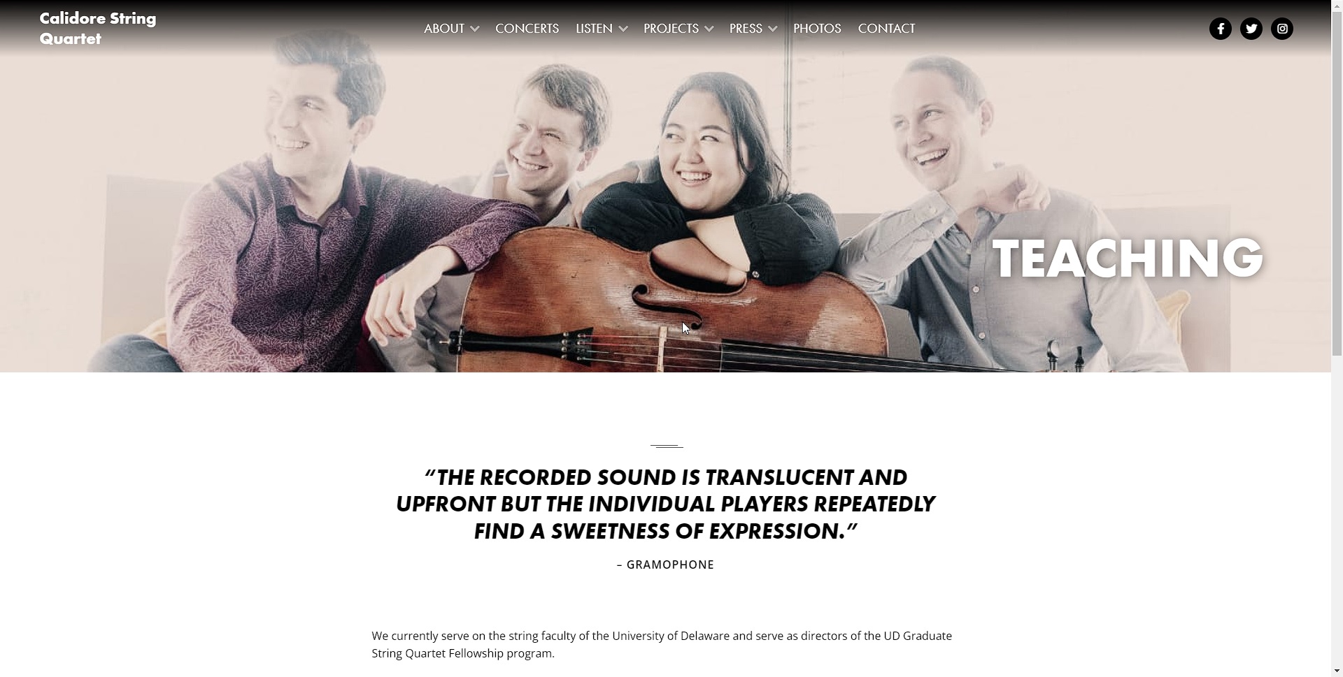 Teaching | Calidore String Quartet