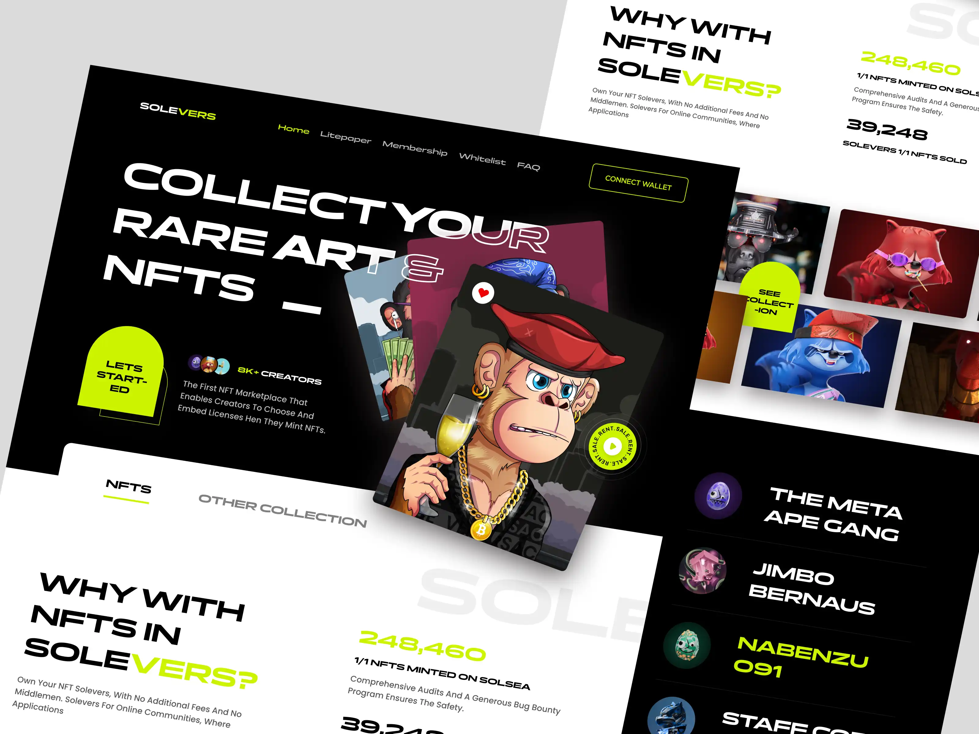 VisualTap: Solevers NFT Collections Landing Page