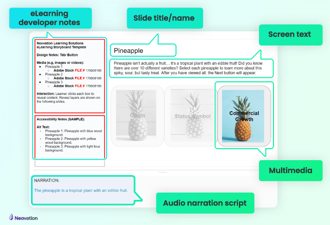 How can I use an eLearning storyboard to create courses?