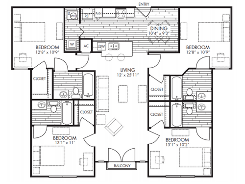 Off Campus 2-4 Bedroom Apartments by UTA | Midtown Urban