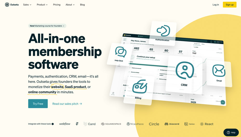 Outseta: All-in-One Business Software Suite for Startups and SaaS Companies