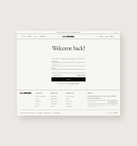 Lumiere - Webflow Ecommerce Website Template