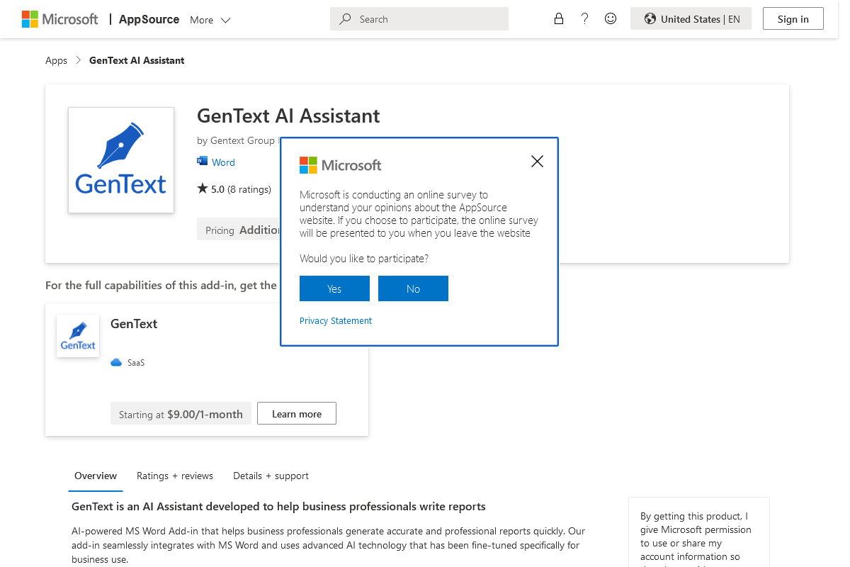 AI Tool | GenText AI Assistant for MS Word