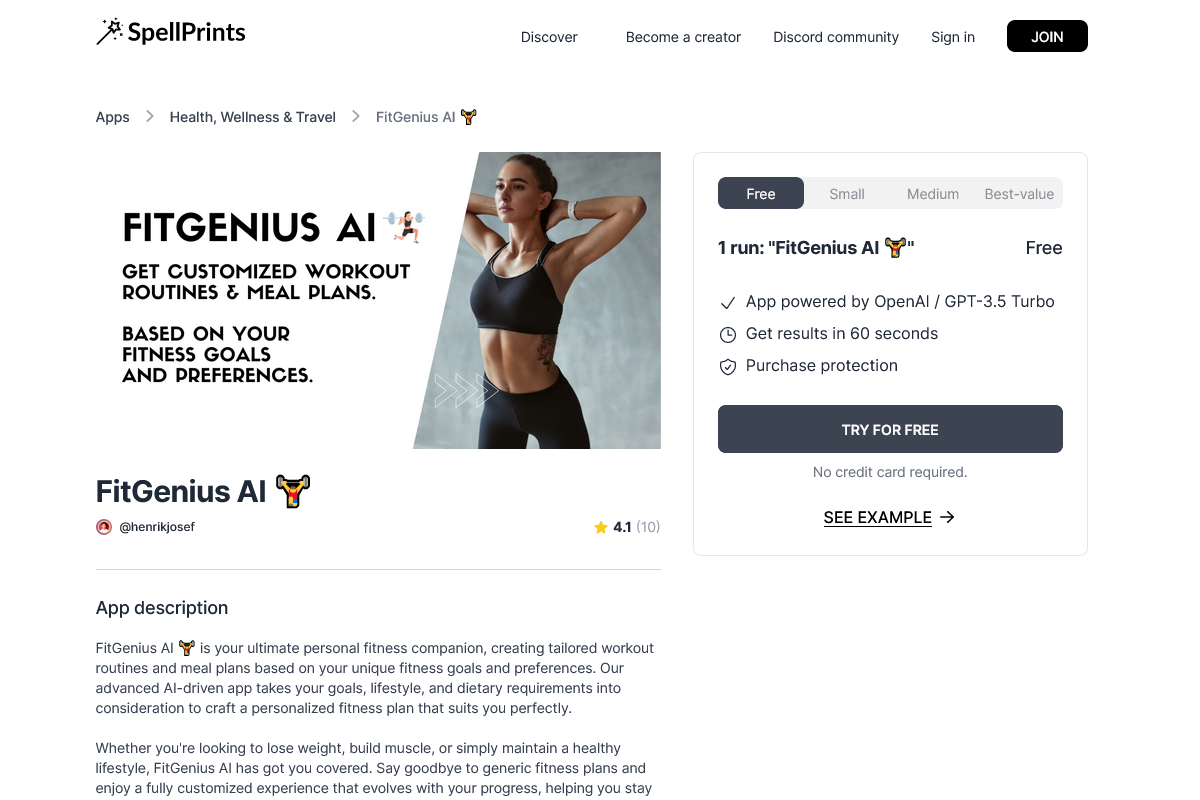 AI Tool | FitGenius AI