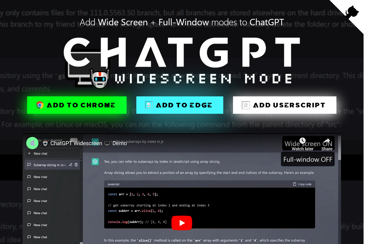AI Tool | ChatGPT Widescreen Mode