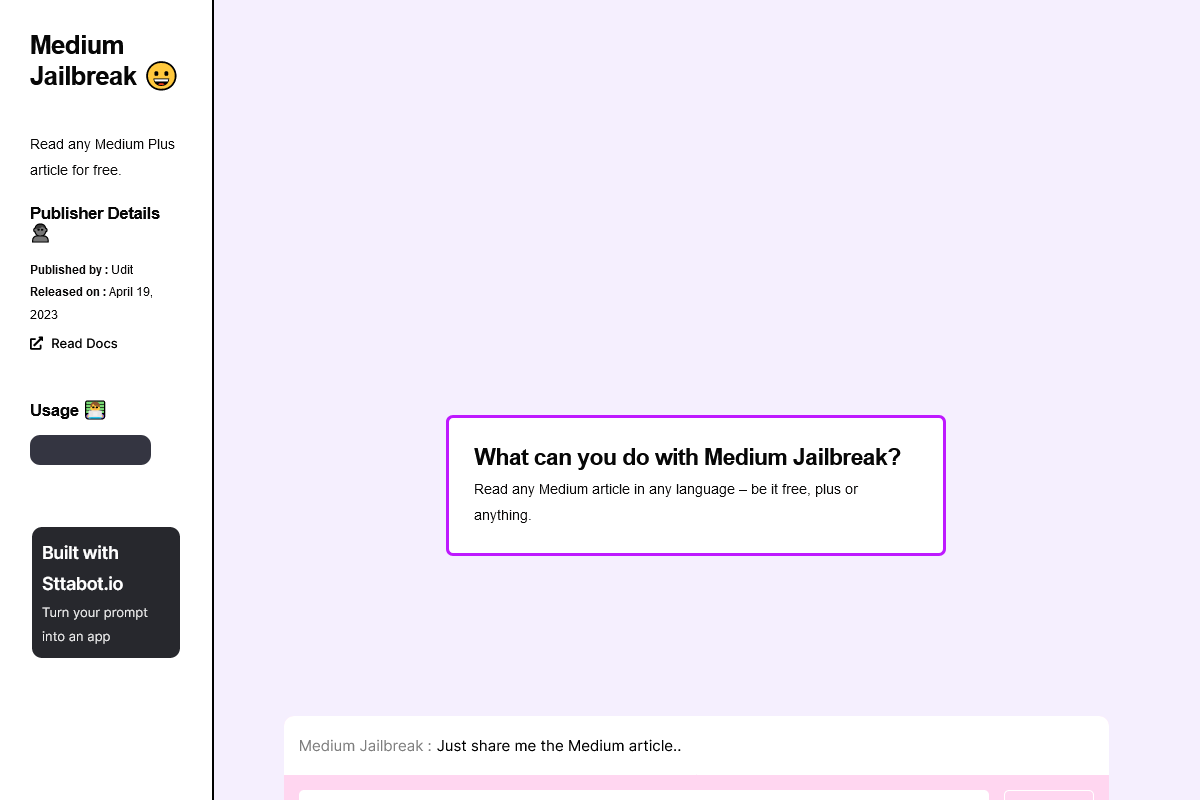 AI Tool Medium Jailbreak