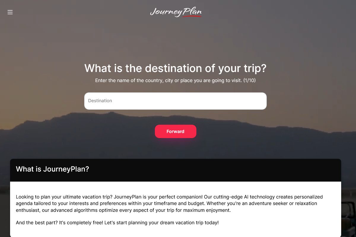 AI Tool | JourneyPlan