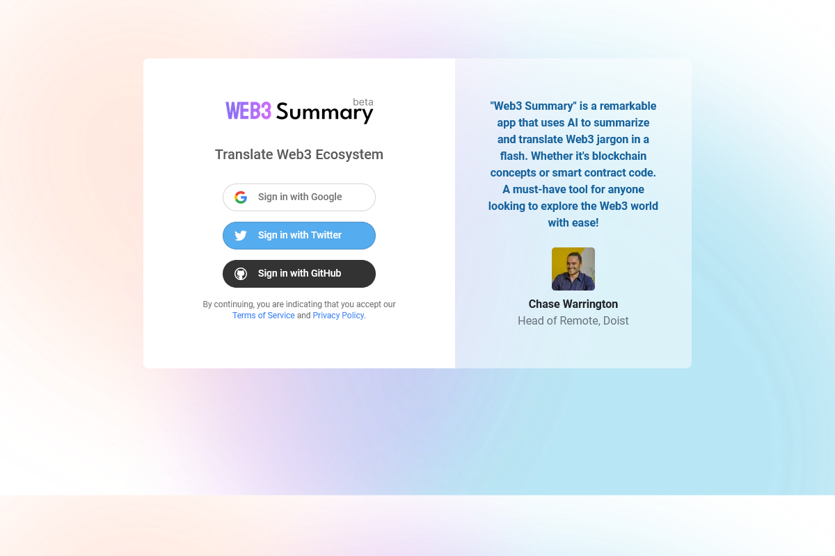 AI Tool | Web3 Summary