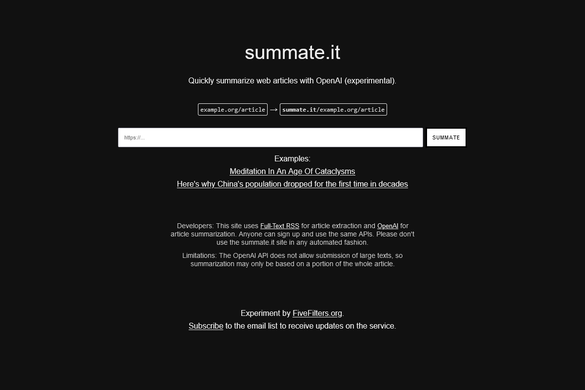 AI Tool | Summate