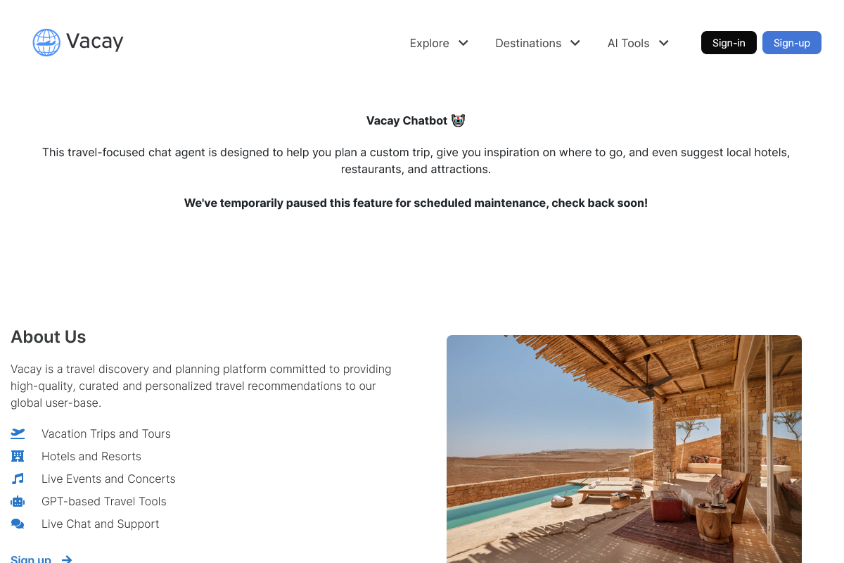AI Tool | Vacation & Travel Chat (GPT)