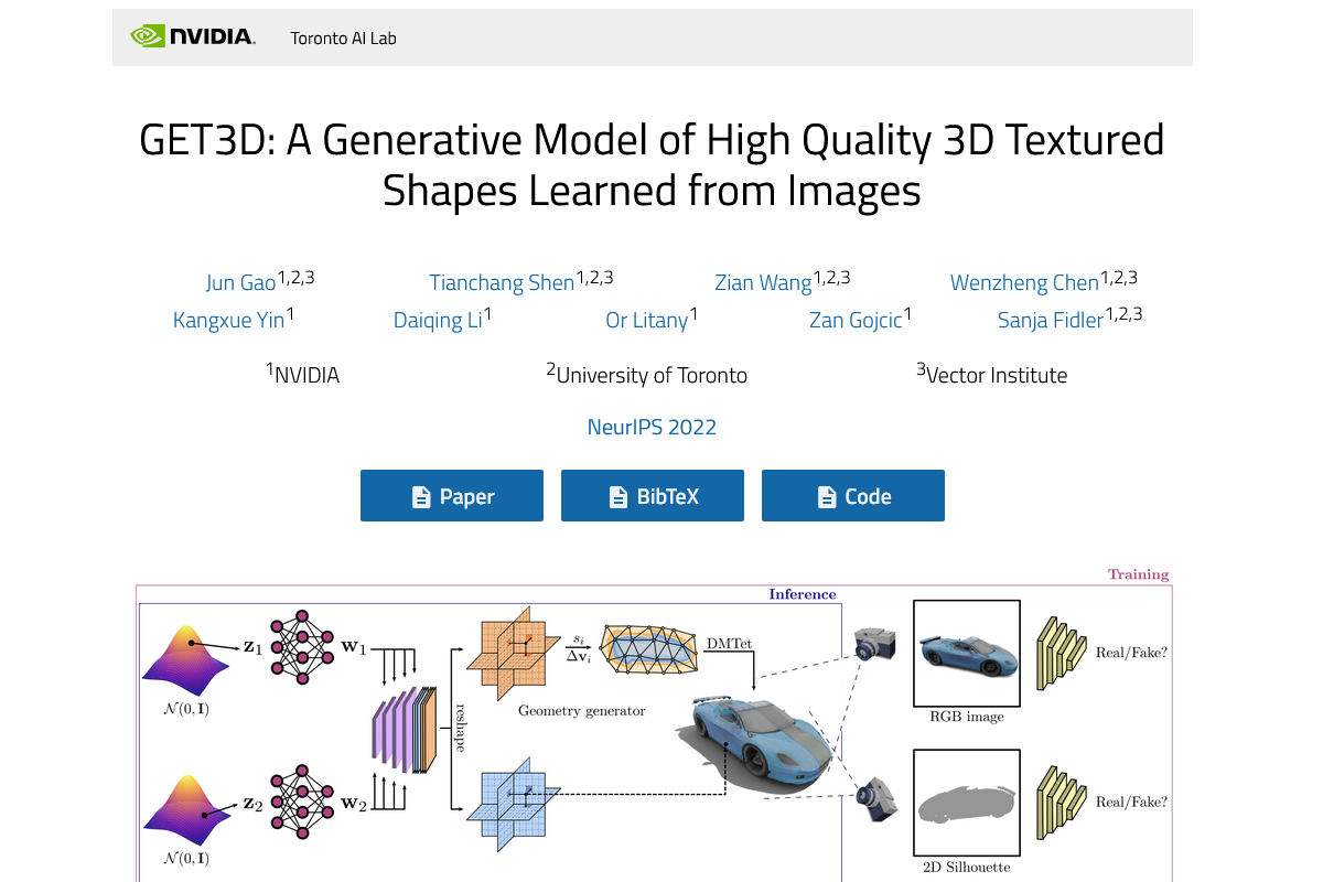 AI Tool | GET3D (Nvidia)