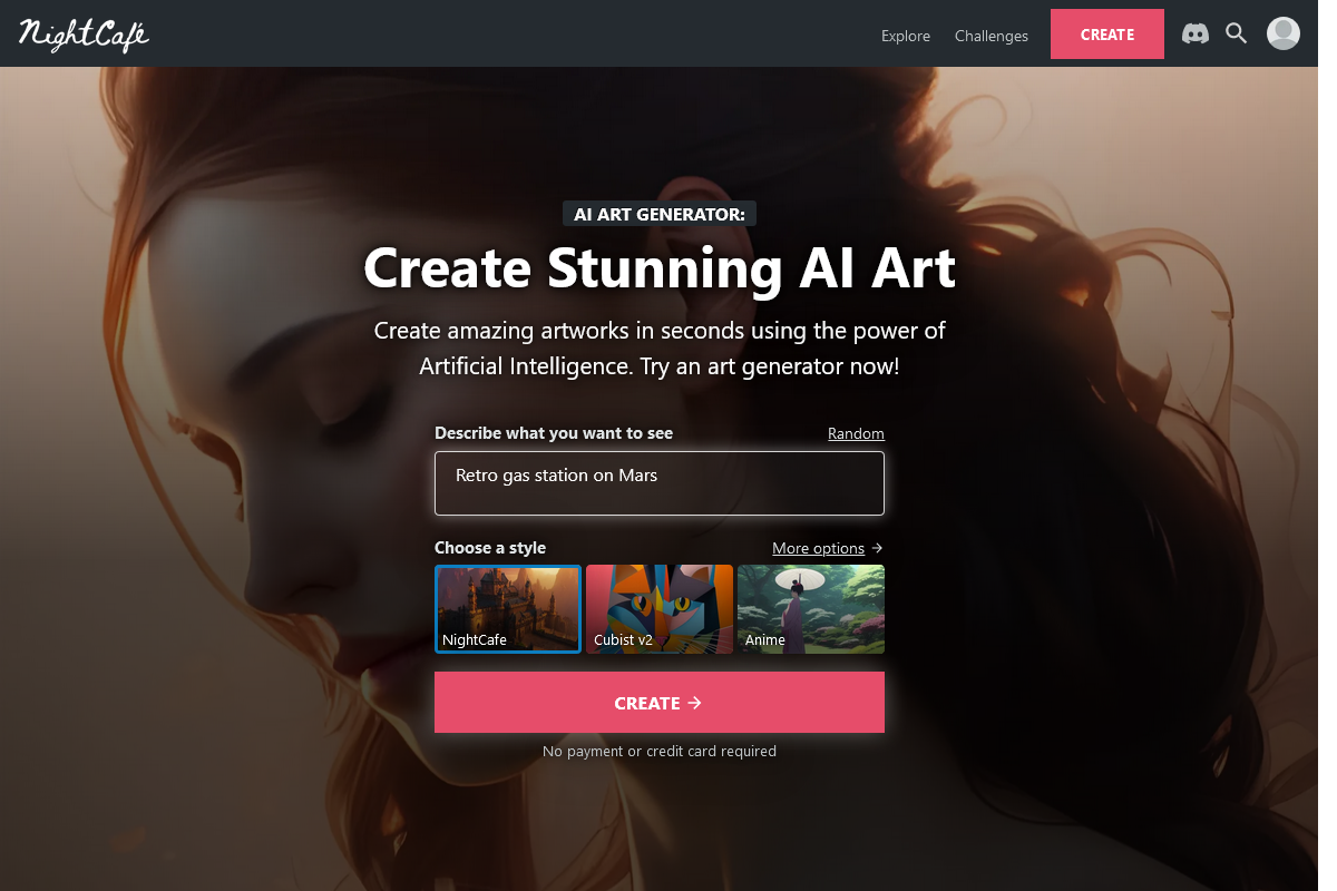 AI Tool | NightCafe Studio