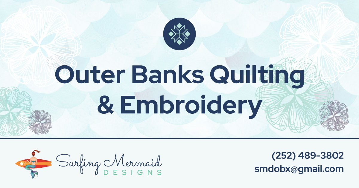 Surfing Mermaid Designs - Outer Banks Quilting & Embroidery