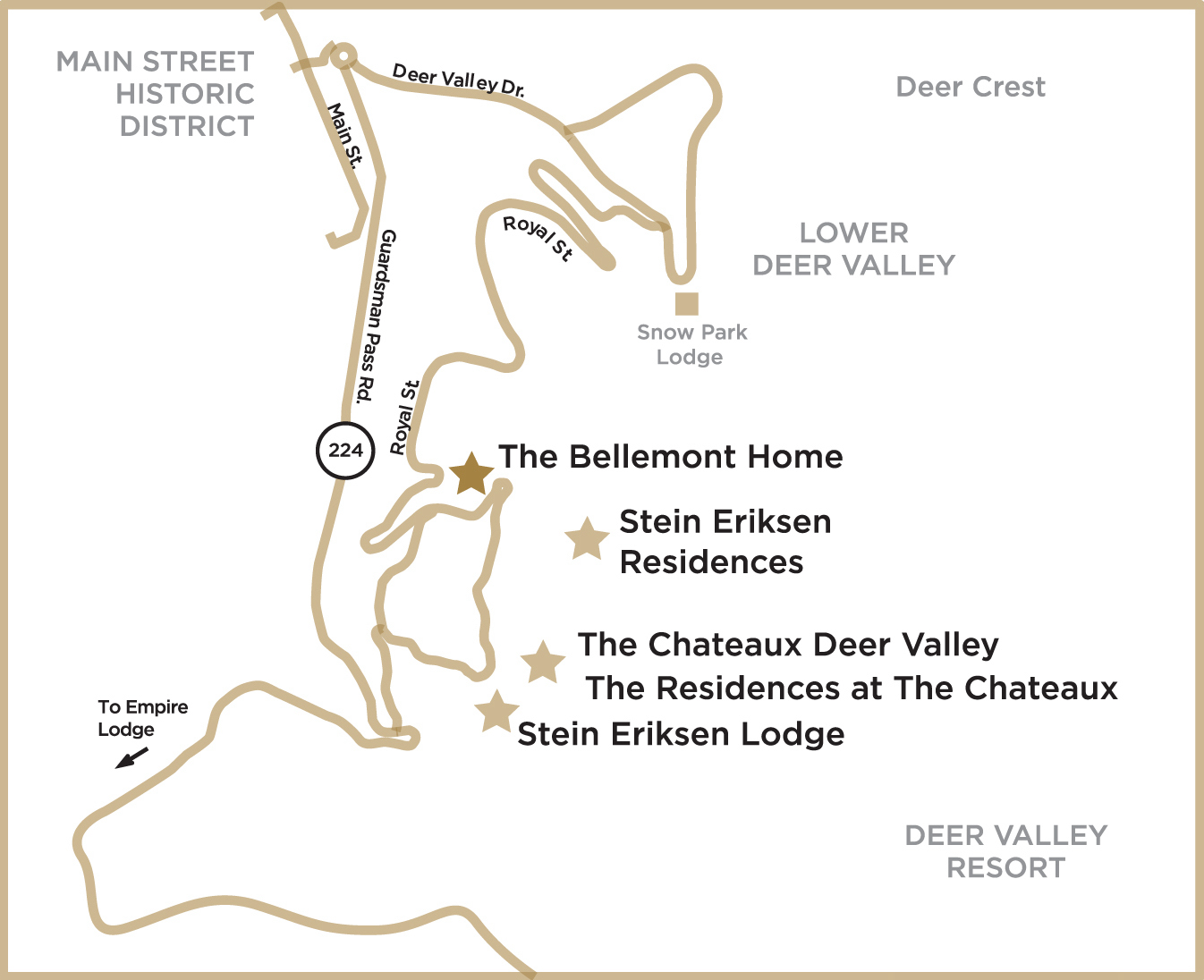 The Bellemont Deer Valley Rental Area Map & Floor Plans