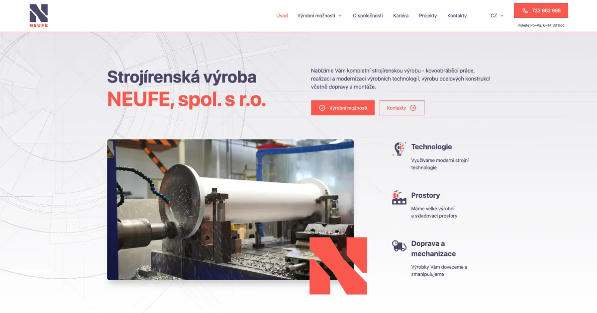 NEUFE | Modernizace, výroba a realizace kovových konstrukcí - Přibyslav